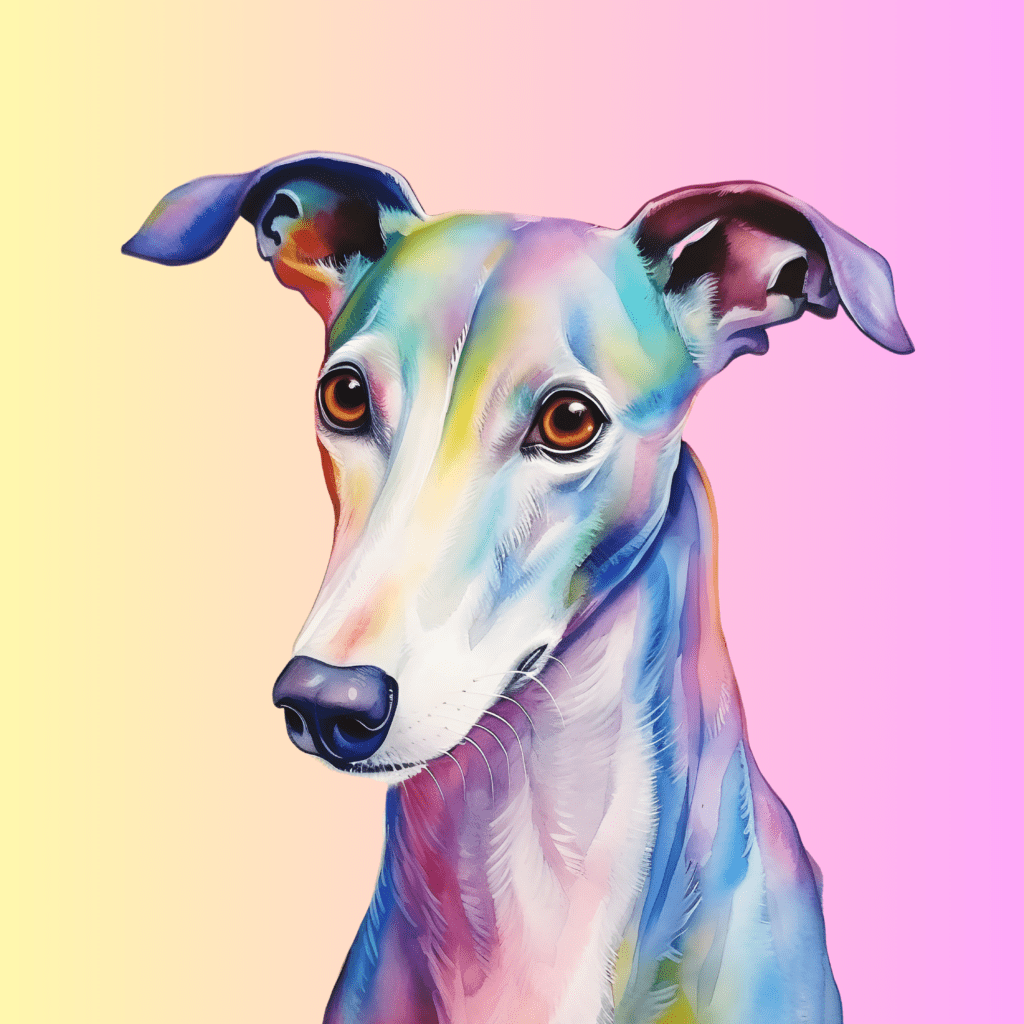 Greyhound Watercolor Tie Dye - Galt Ocean Designs