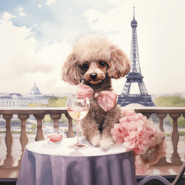 French Poodle in Paris - Galt Ocean Designs