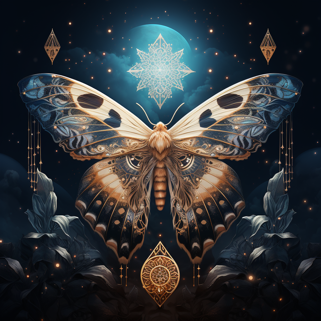 Moth Lunar Night Sky Moon Wiccan Vibes - Galt Ocean Designs